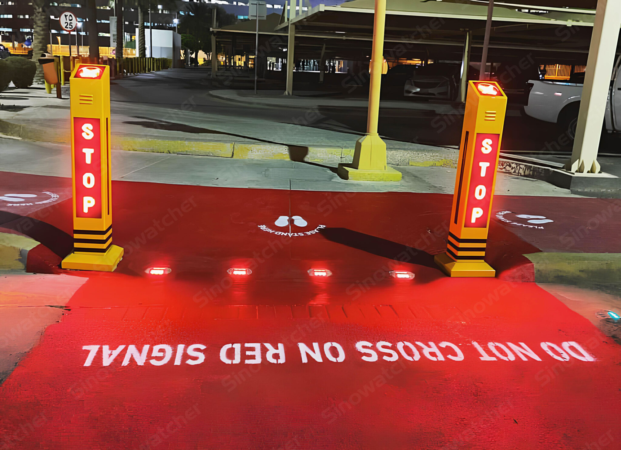 Crosswalk Signals Smart Pedestrian Warning Bollards | Sinowatcher
